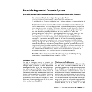 Reusable Augmented Concrete System: Accessible Method for Formwork Manufacturing through ...